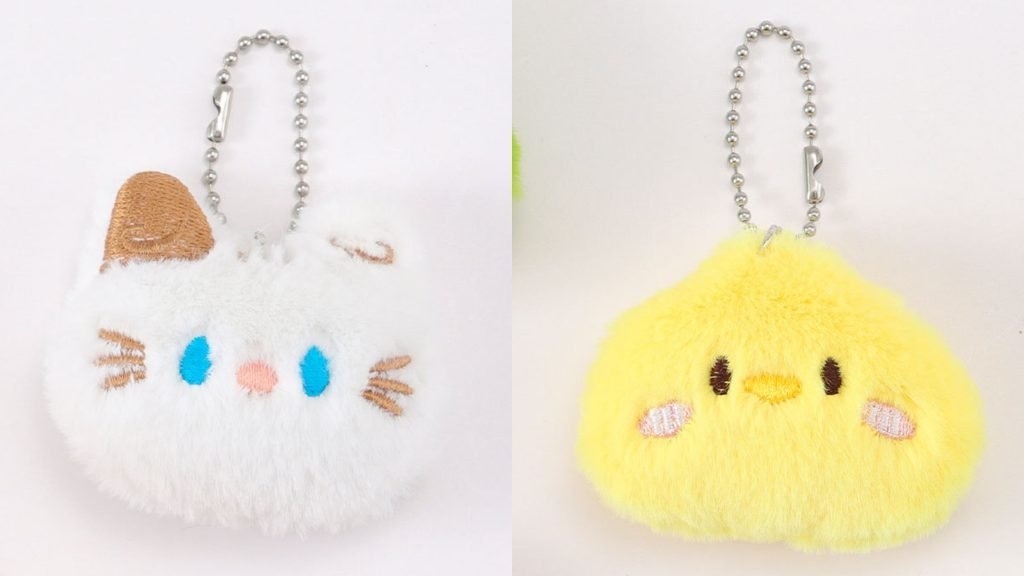 Adorable Plush Keychains – Cat Head or Yellow Chirpy Bird - Tsuki Honey